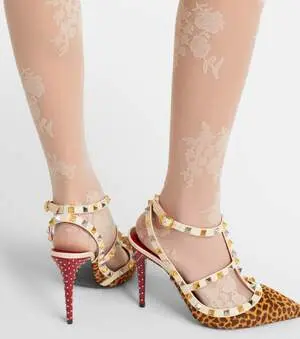 Valentino Garavani Floral Tights - Pink