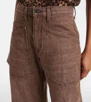 NILI LOTAN Shon Barrel-leg Jeans - Brown