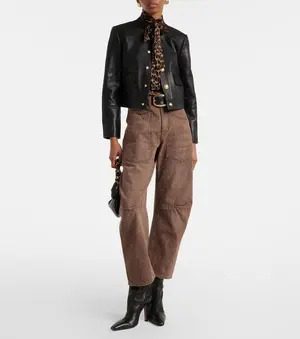 NILI LOTAN Shon Barrel-leg Jeans - Brown