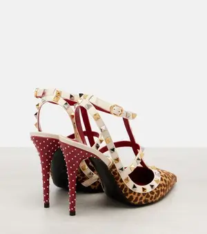 Valentino Garavani Rockstud Leopard-print Calf Hair Pumps