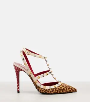 Valentino Garavani Rockstud Leopard-print Calf Hair Pumps