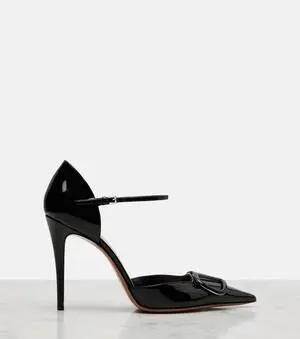 Valentino Garavani D'orsay 100 Patent Leather Pumps - Black