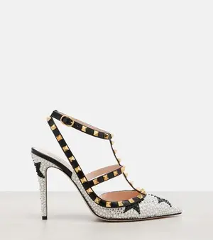 Valentino Garavani Rockstud Embellished Leather Pumps