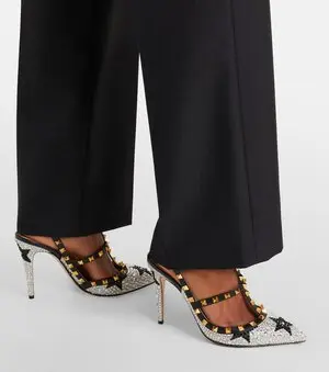 Valentino Garavani Rockstud Embellished Leather Pumps