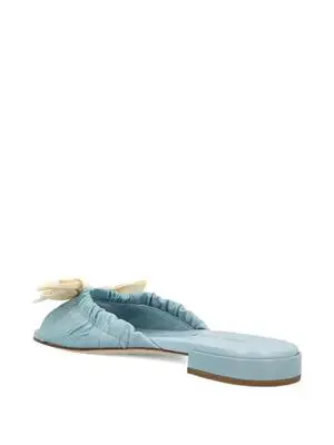 Prada Bow Ruffled Sandals - Blue