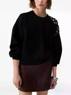 Liu Jo Crew-neck Long-sleeve Sweater With Jewel Embellishments
