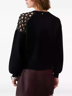 Liu Jo Crew-neck Long-sleeve Sweater With Jewel Embellishments