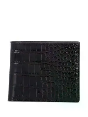 TOM FORD Crocodile-effect Bifold Wallet - Black