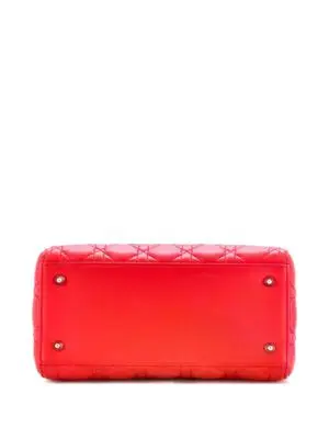 Dior Lady Medium Satchel Cannage Quilt Lambskin - Red