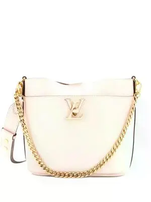 LOUIS VUITTON Lock And Walk Leather Bucket Bag - Neutrals