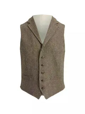 Polo Ralph Lauren Herringbone Button Waistcoat - Brown
