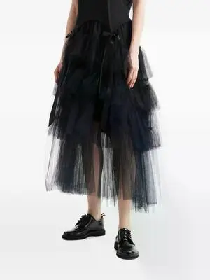 Simone Rocha Tiered Ribbon Midi Skirt