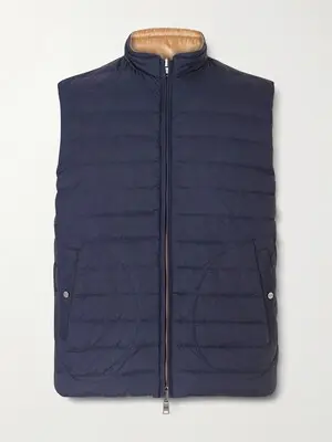 Herno Reversible Quilted Down Gilet - Blue