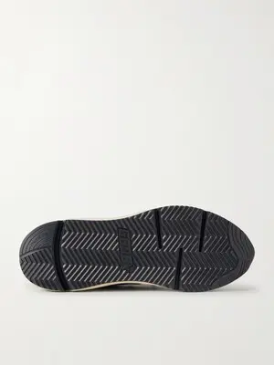 GOLDEN GOOSE Running Sole Leather-trimmed Sneakers - Black