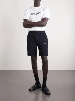 Burberry Logo-print Straight-leg Cotton-jersey Shorts