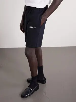 Burberry Logo-print Straight-leg Cotton-jersey Shorts