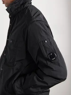 C.P. COMPANY Logo-appliquéd Padded Overshirt - Black