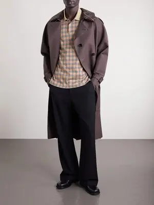 Burberry Logo-embroidered Checked Jacquard Polo Shirt - Neutrals