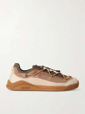 Moon Boot Moonlight Suede-trimmed Mesh Sneakers - Beige