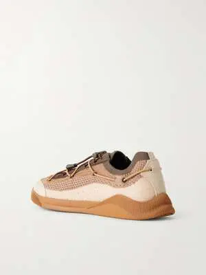 Moon Boot Moonlight Suede-trimmed Mesh Sneakers - Beige