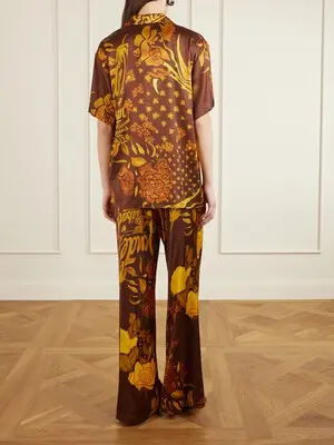 DONDE ESTEBAN Veranera Printed Stretch-satin Shirt