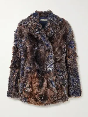 SANDERLAK Double-breasted Shearling Coat - Blue