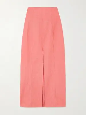 Carolina Herrera Denim Midi Skirt - Orange