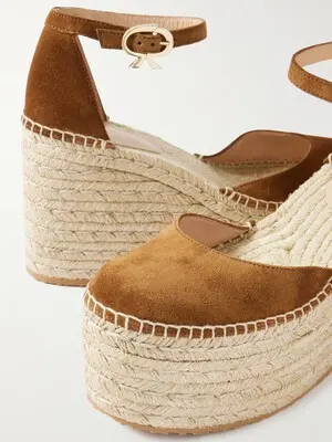 GIANVITO ROSSI Suede Espadrille Platform Sandals