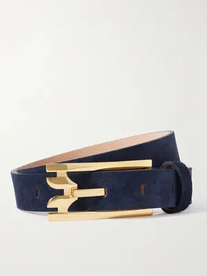 Victoria Beckham Suede Belt - Blue
