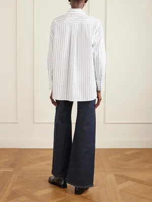 TWP Striped Cotton-poplin Shirt - White
