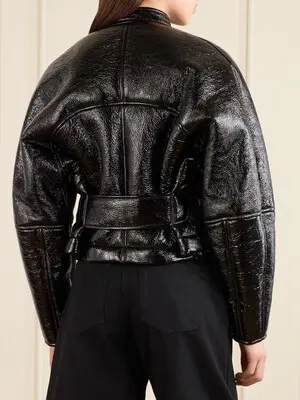 Alaïa Cropped Shearling Bomber Jacket