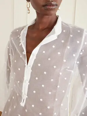 CRISTIANO MARCHELI Bianca Swiss-dot Organza Coverup