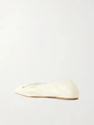 Magda Butrym Bow-detailed Leather Ballet Flats - Neutrals