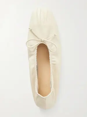 Magda Butrym Bow-detailed Leather Ballet Flats - Neutrals