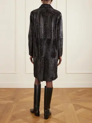 Veronica De Piante Gabriele Leopard-print Calf Hair Coat