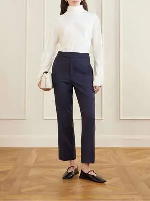 Maria Mcmanus Wool-blend Tapered Pants - Navy