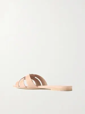 Saint Laurent Tribute Woven Patent-leather Slides
