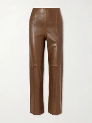 TWP Logan Paneled Leather Slim-leg Pants