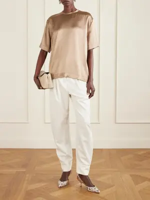 TOTEME Satin T-shirt - Neutrals