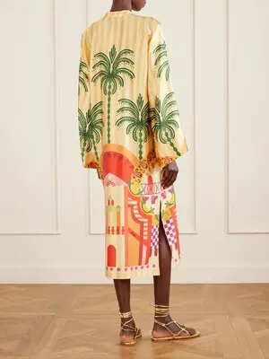CRISTIANO MARCHELI Fiorenza Printed Silk-satin Kaftan