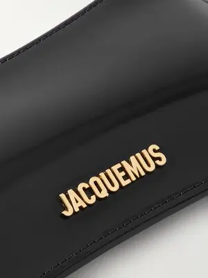 Jacquemus Le Petit Bisou Polished-leather Shoulder Bag - Black
