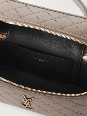 Saint Laurent Gaby Vanity Mini Quilted Leather Shoulder Bag - Brown