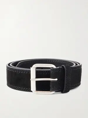 Dries Van Noten 4cm Suede Belt - Black