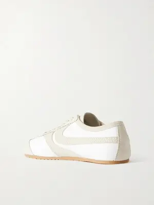 Dries Van Noten Suede-trimmed Leather Sneakers - White
