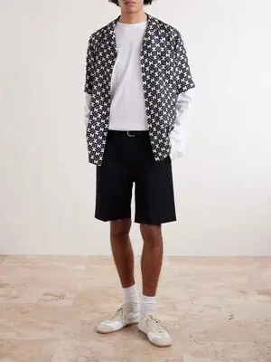 Dries Van Noten Straight-leg Cotton And Wool-blend Shorts