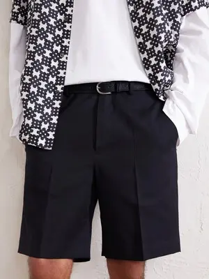 Dries Van Noten Straight-leg Cotton And Wool-blend Shorts