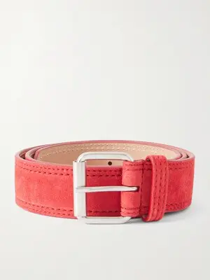 Dries Van Noten 4cm Suede Belt - Red