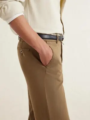 Kiton Straight-leg Lyocell-blend Trousers - Brown