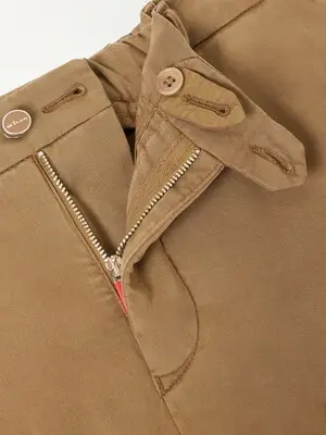 Kiton Straight-leg Lyocell-blend Trousers - Brown