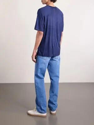 Sease Runner Logo-print Merino Wool T-shirt - Blue